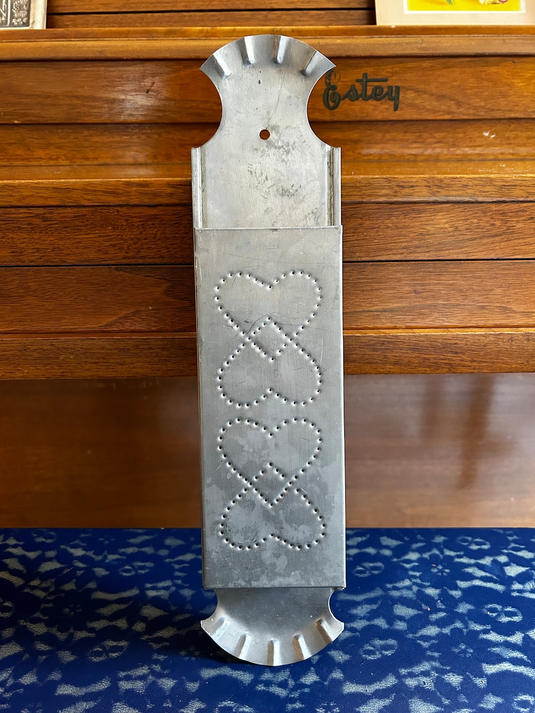 Vintage Hand Made Tin Wall Vase - Etsy