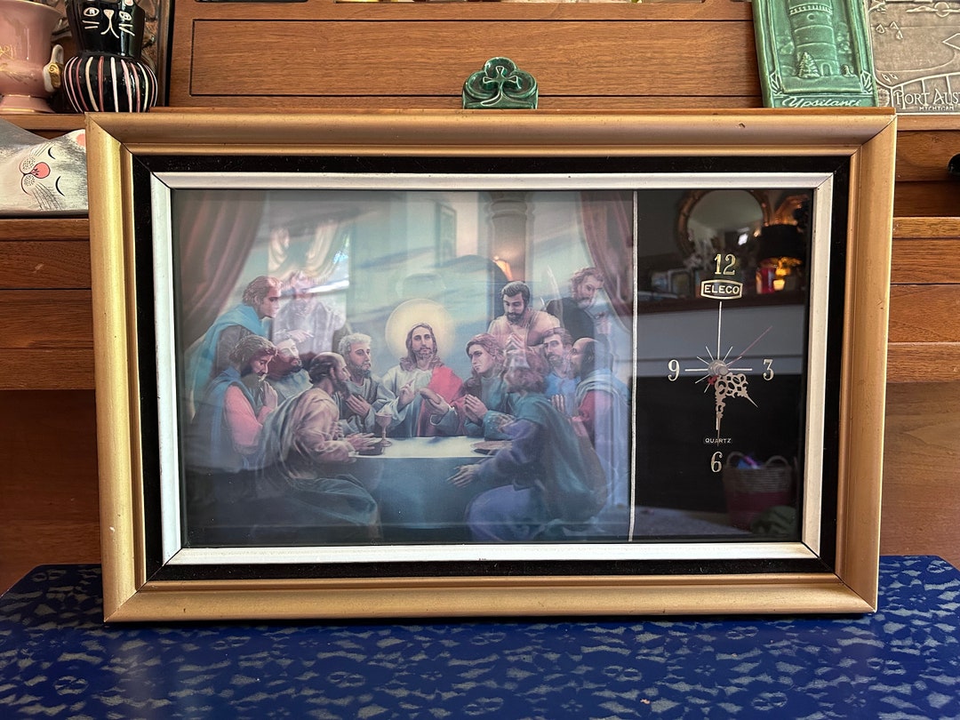 Vintage 3D Last Supper With Clock - Etsy