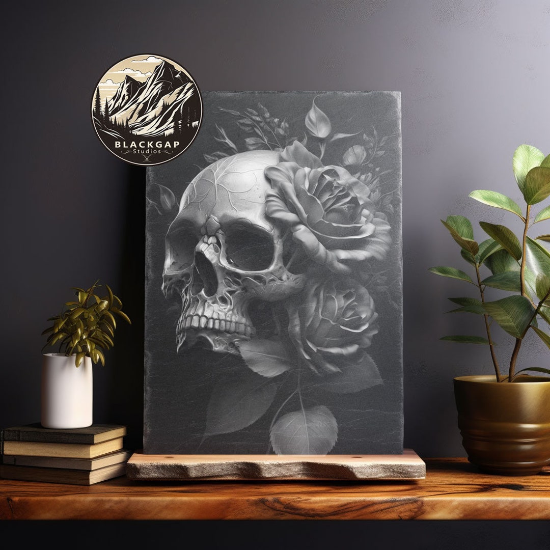 Skull and Roses - Macabre Skull - Laser File - Etsy