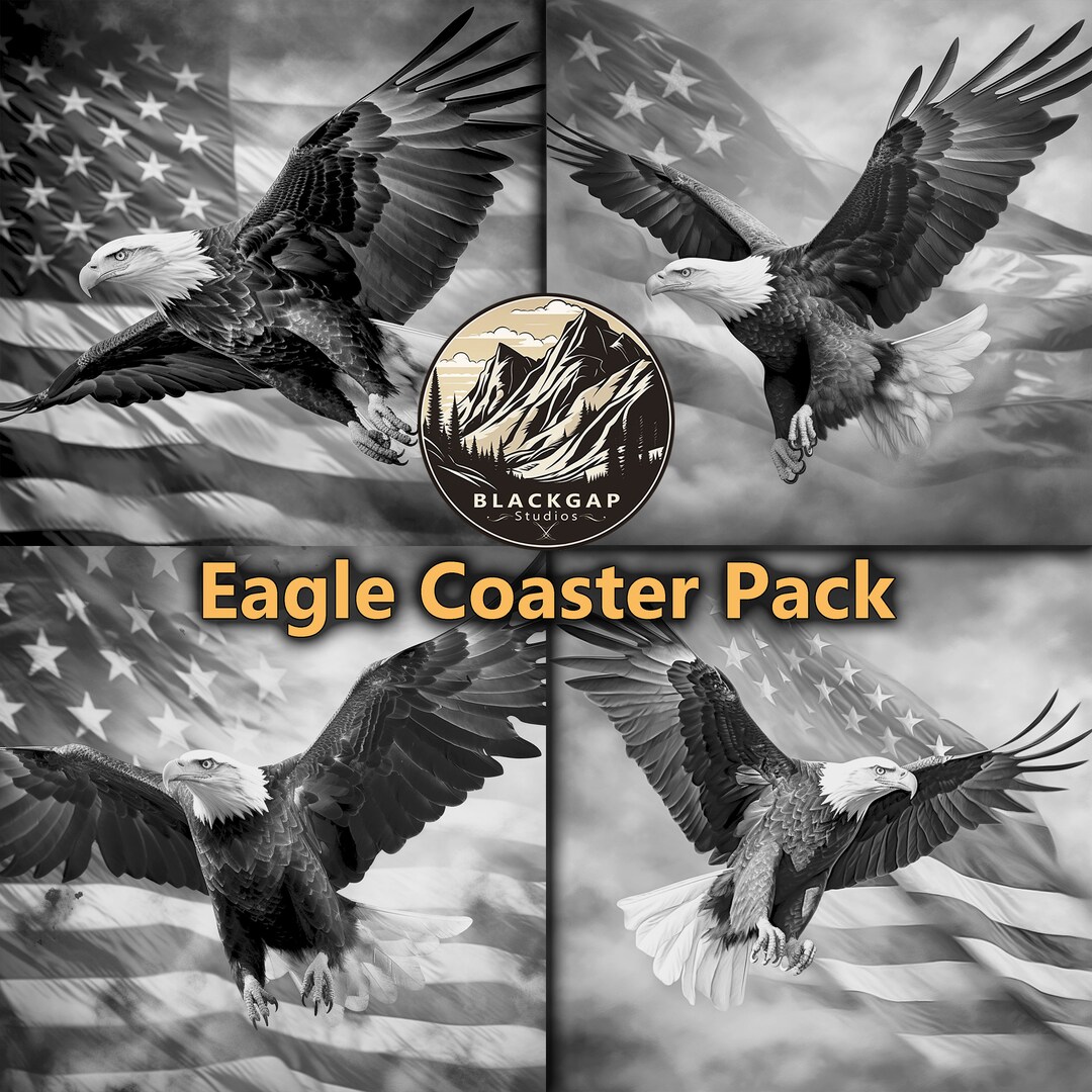 Bald Eagle Coaster Set - Eagle Laser Files - Laser Images - America - Etsy