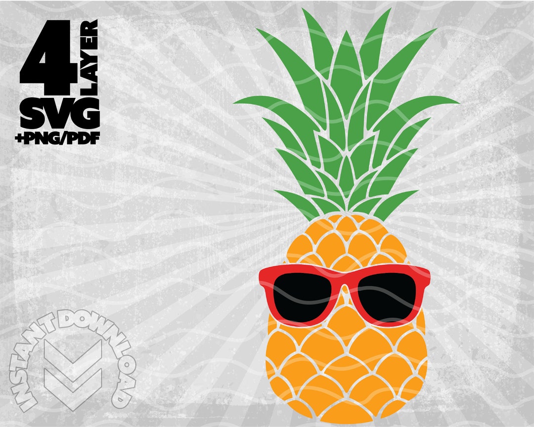Pineapple With Sunglasses Svg Image / Pineapple W Sunglasses Print and ...