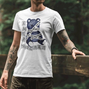 Anti Social Teddy Bear Shirt Design, High Resolution Image - Etsy
