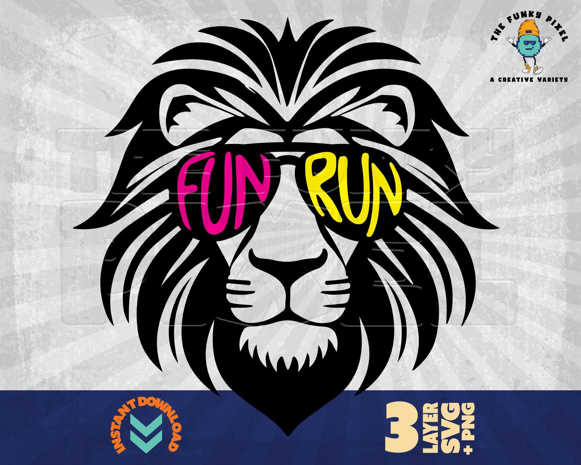 Fun Run Svg Lion Mascot Svg Fun Run T-shirt Svg Lion - Etsy