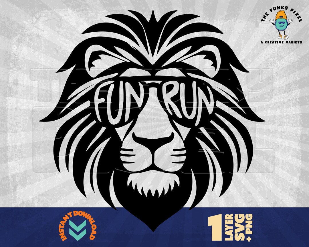 Fun Run Svg Lion Mascot Svg Fun Run T-shirt Svg Lion Mascot Fun Run Png ...