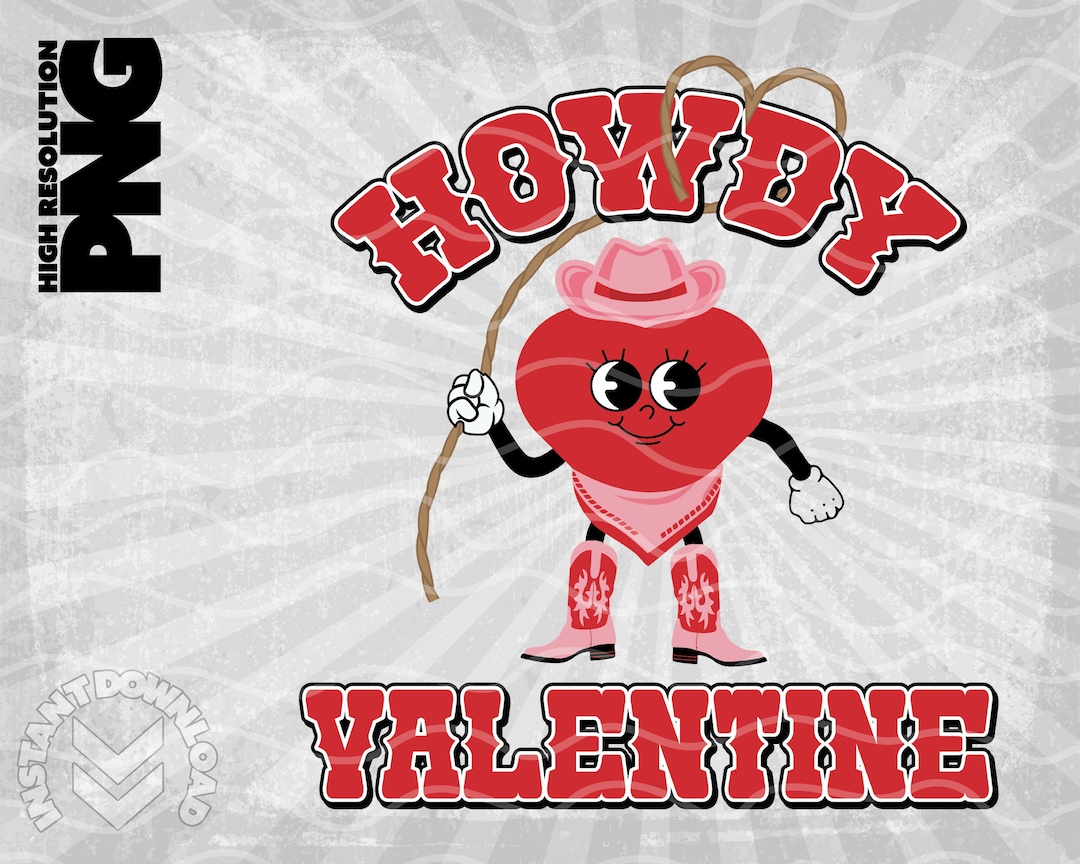 Howdy Valentine PNG, Cute Girls Valentines Image, Western Retro ...