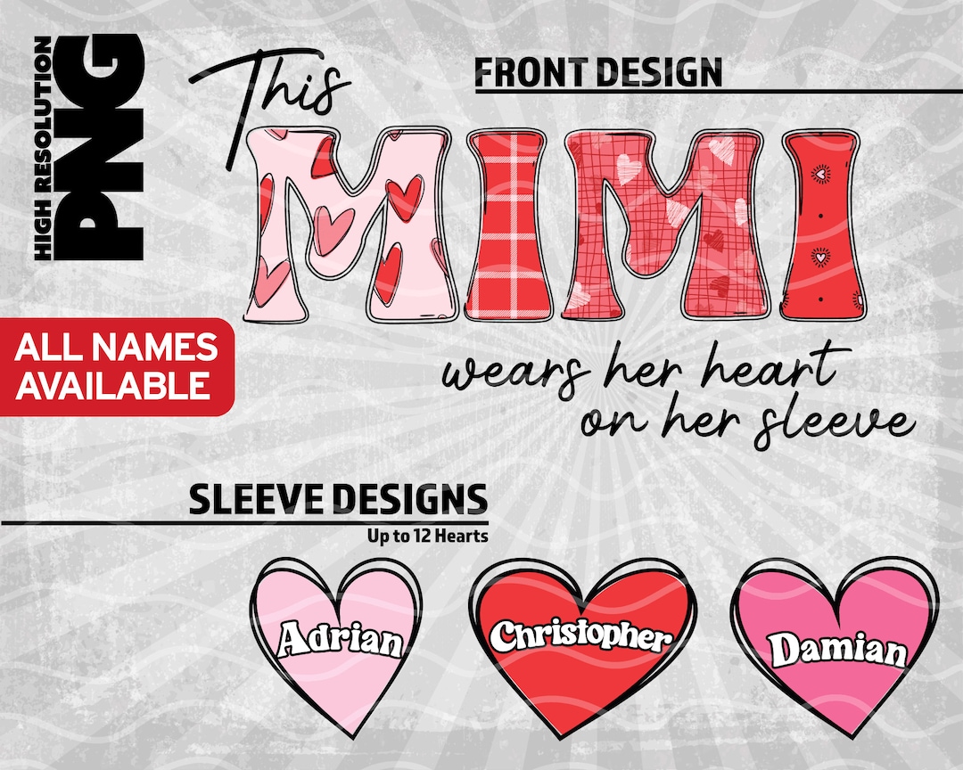 This Mama Wears Her Heart on Her Sleeve PNG, This Mimi Grandma Grandy ...