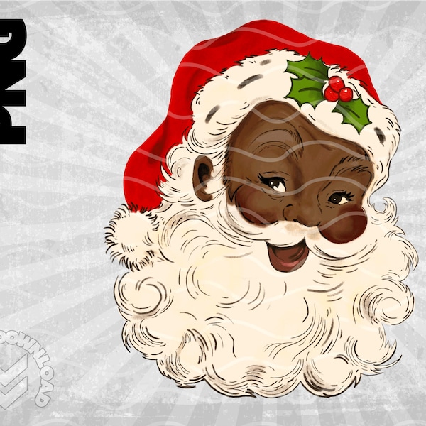 Black Santa Svg - Etsy