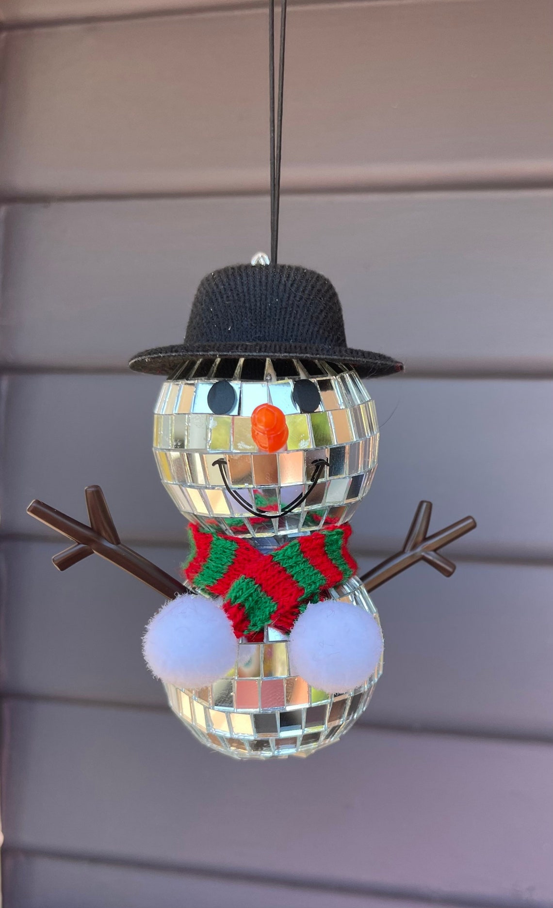Snowman Disco Ball Ornament Charm - Etsy
