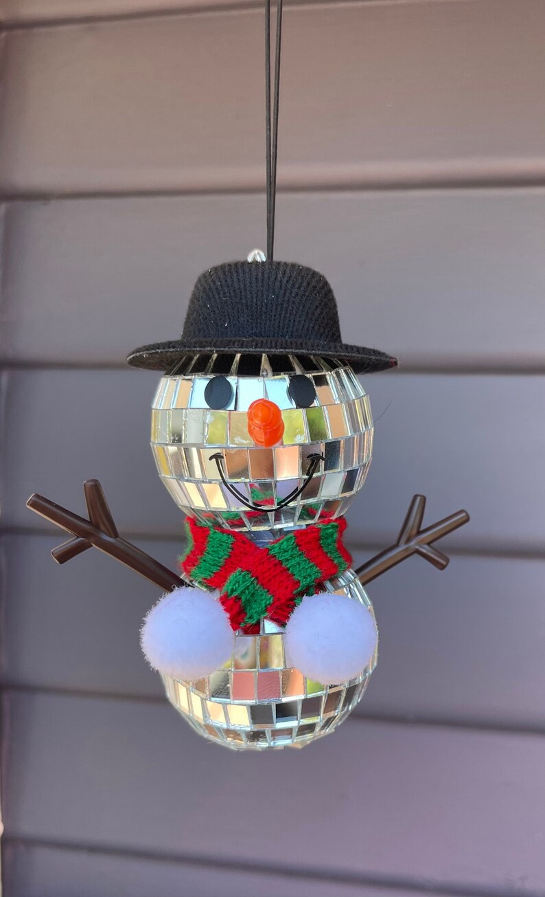 Snowman Disco Ball Ornament Charm - Etsy