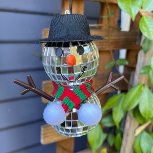 Snowman Disco Ball Ornament Charm - Etsy