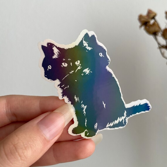 Holographic Sticker Black Cat Laptop/ Bullet Journal/ - Etsy.de