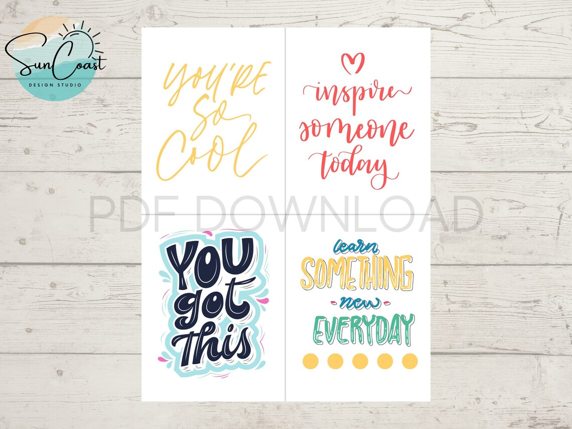 Printable Lunchbox Notes Positive Notes Inspiring Notes for Kids and ...
