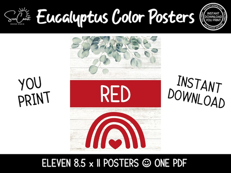 Eucalyptus Color Posters - Classroom Decor - Preschool Decor ...