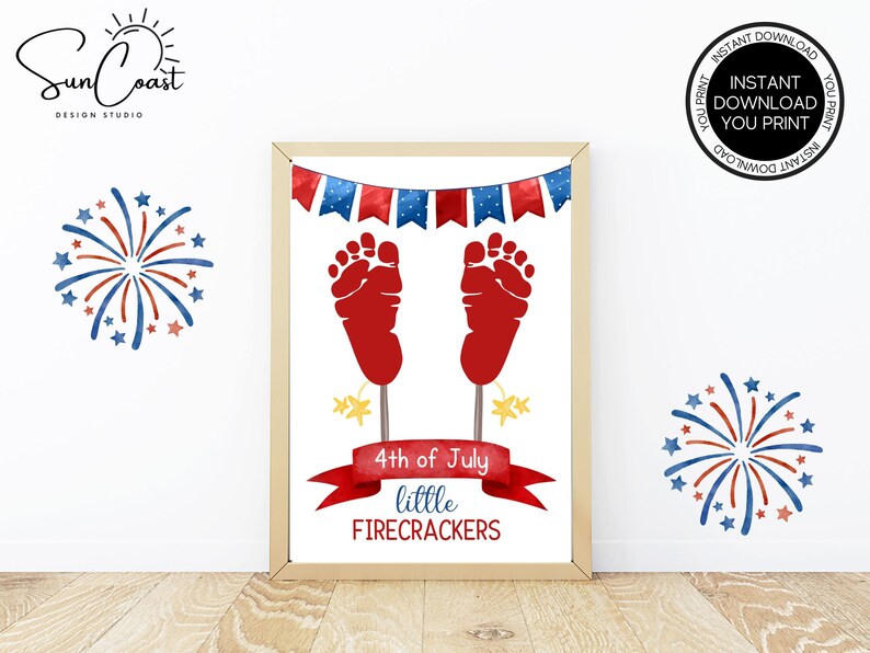 4th of July Firecracker | Footprint Art Craft | First 4th of July ...