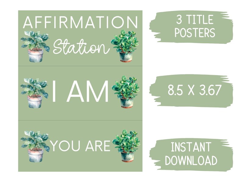 Affirmation Station Labels | PLANTS | Positive Affirmations for Mirror ...