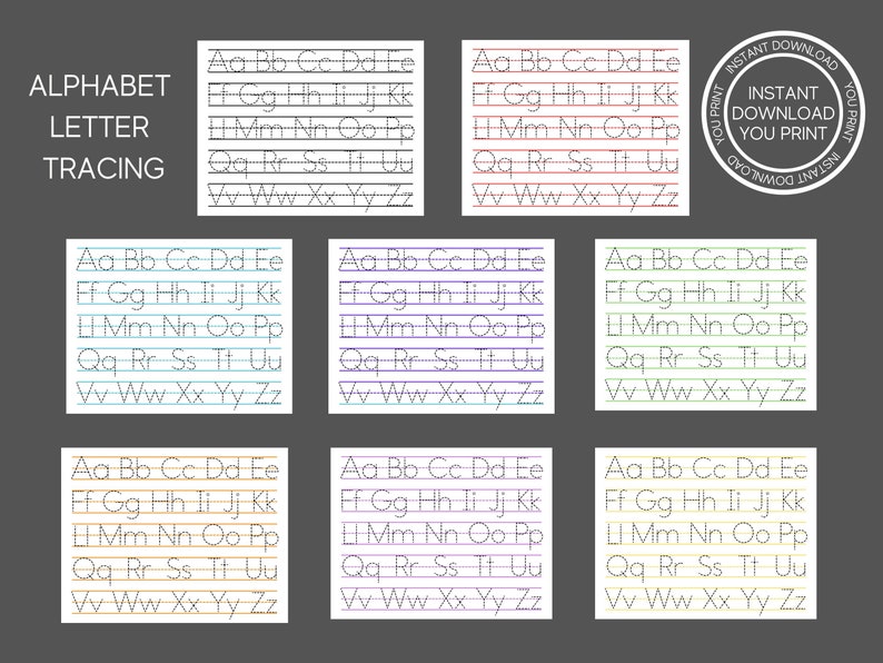 Alphabet Letters Tracing Page, Handwriting Practice, Preschool ...