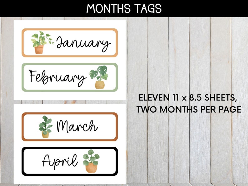 Plant Life Days and Months Display, Days of the Week Display, Months of ...