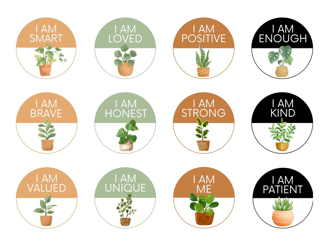 Affirmation Station Labels PLANTS Positive Affirmations for Mirror ...