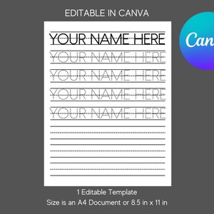 Printable Name Tracing Worksheets, Custom Handwriting Practice for Pre ...