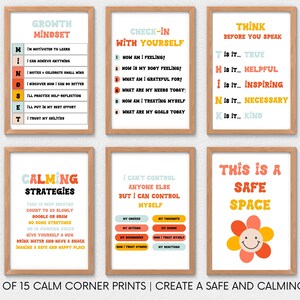 Calming Corner Classroom Printables, Groovy Retro Canva Classroom Decor ...