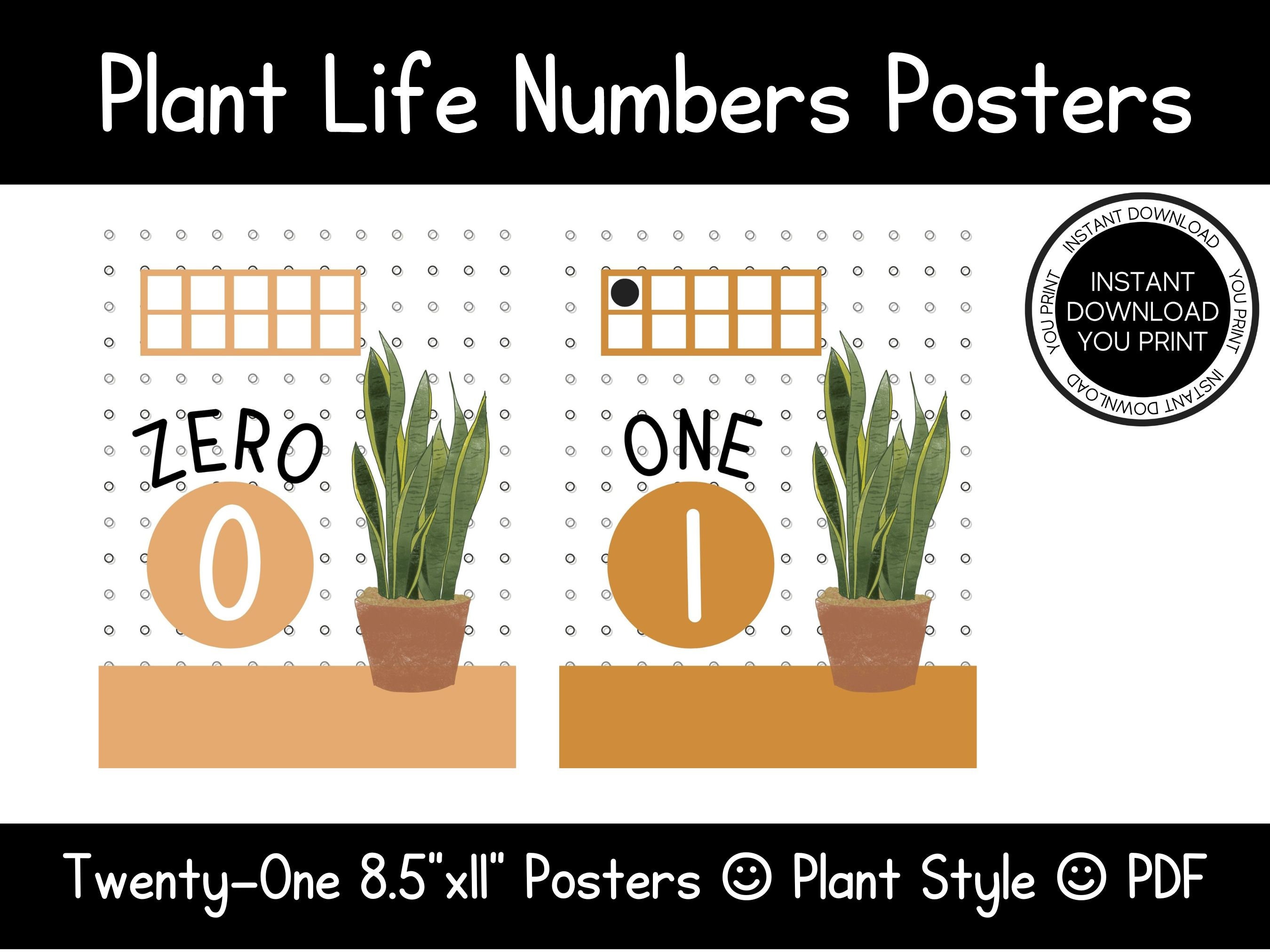 Number Posters| Plant Life Number Posters | Plant Classroom | Botanical ...