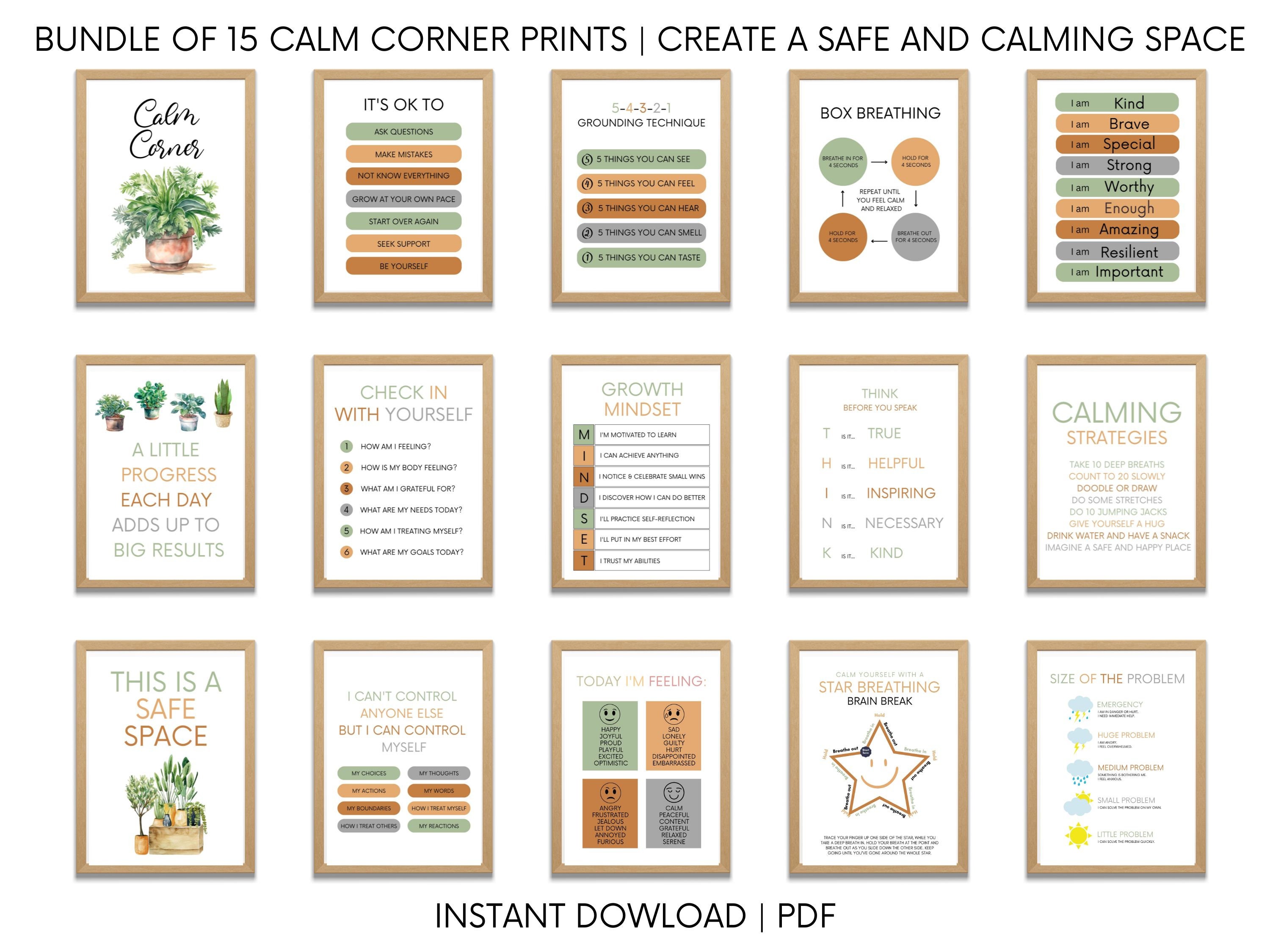Calm Down Corner Kit, Set of 15 Posters, Montessori Playroom, Plant ...