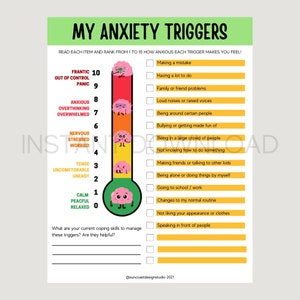 Feelings Thermometer Chart - Emotions Poster Kids Teens Printable ...