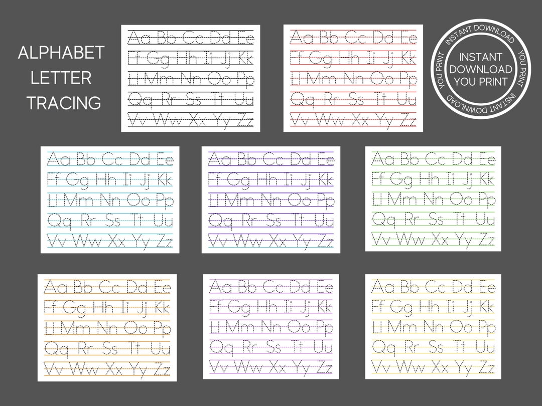 Alphabet Letters Tracing Page Handwriting Practice Preschool - Etsy