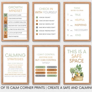 Calm Down Corner Kit, Set of 15 Posters, Montessori Playroom, Plant ...