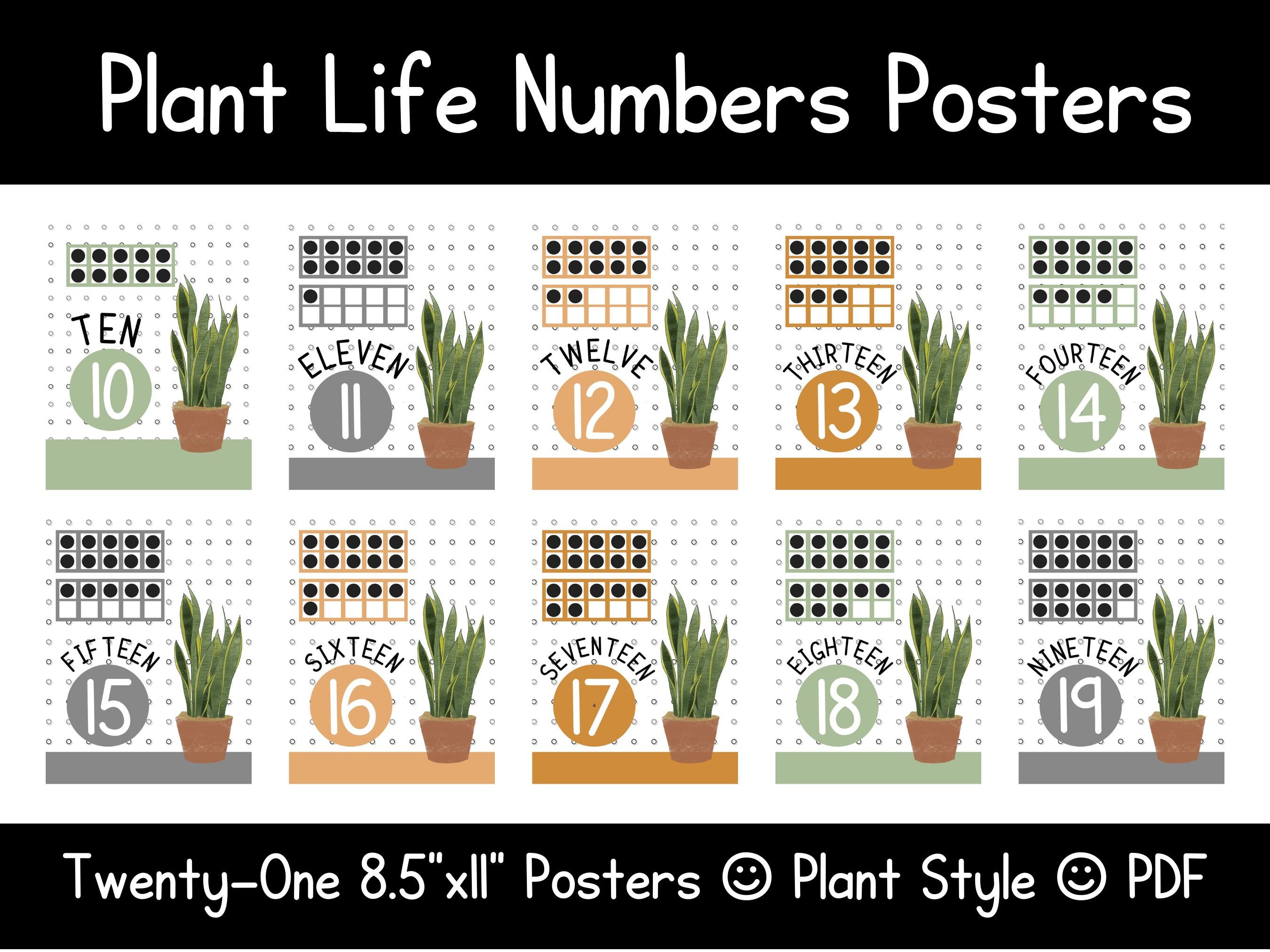 Number Posters| Plant Life Number Posters | Plant Classroom | Botanical ...