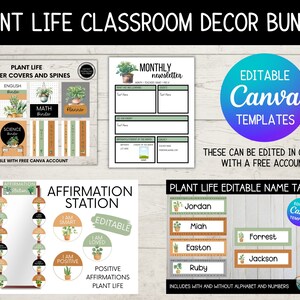 Boho Plants Classroom Decor Bundle | Rustic Modern Boho Decor - Etsy