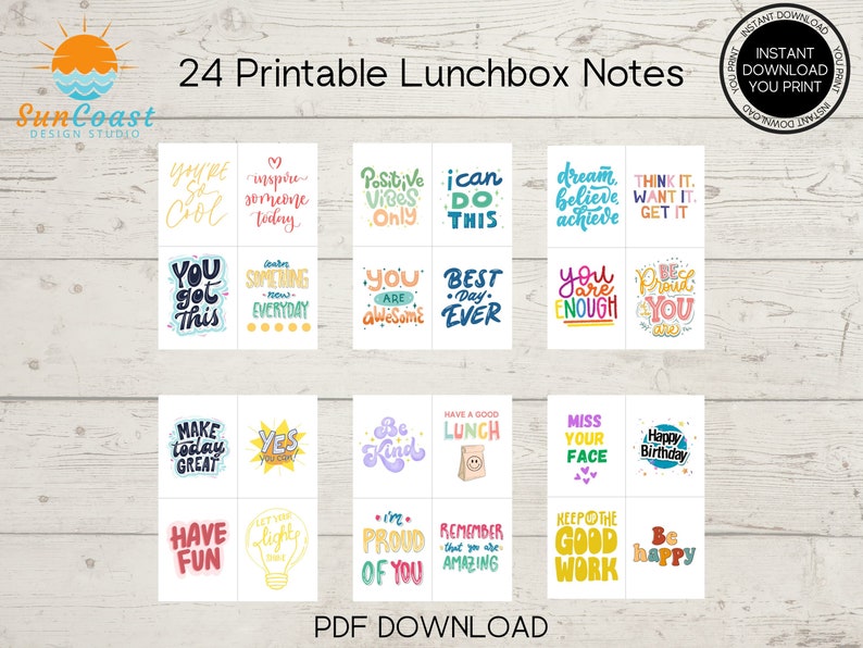 Printable Lunchbox Notes Positive Notes Inspiring Notes - Etsy