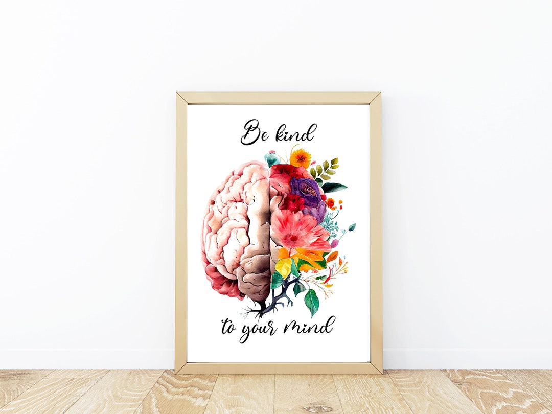 Be Kind to Your Mind Poster, Trendy Wall Art, Mental Health Art ...