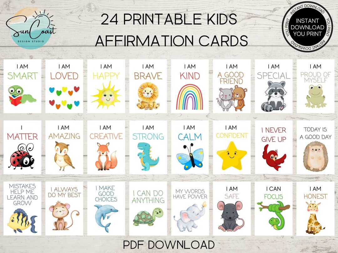 Affirmation Cards for Kids, Motivational Cards, Kids Positivity Cards ...