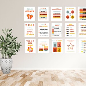 Calming Corner Classroom Printables, Groovy Retro Canva Classroom Decor ...