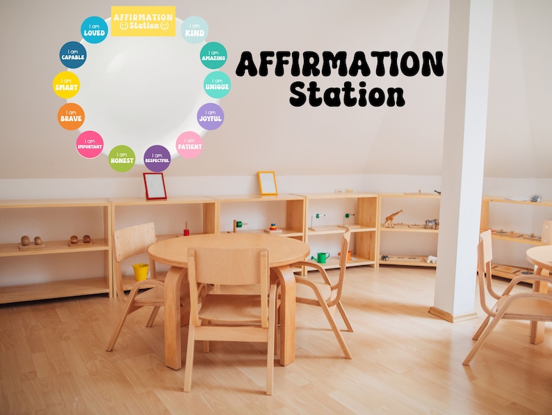 Affirmation Station Bright Retro | Positive Affirmations Mirror Display ...