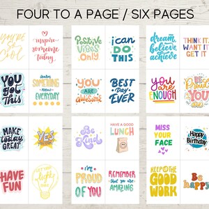 Printable Lunchbox Notes | Positive Notes | Inspiring Notes for Kids ...