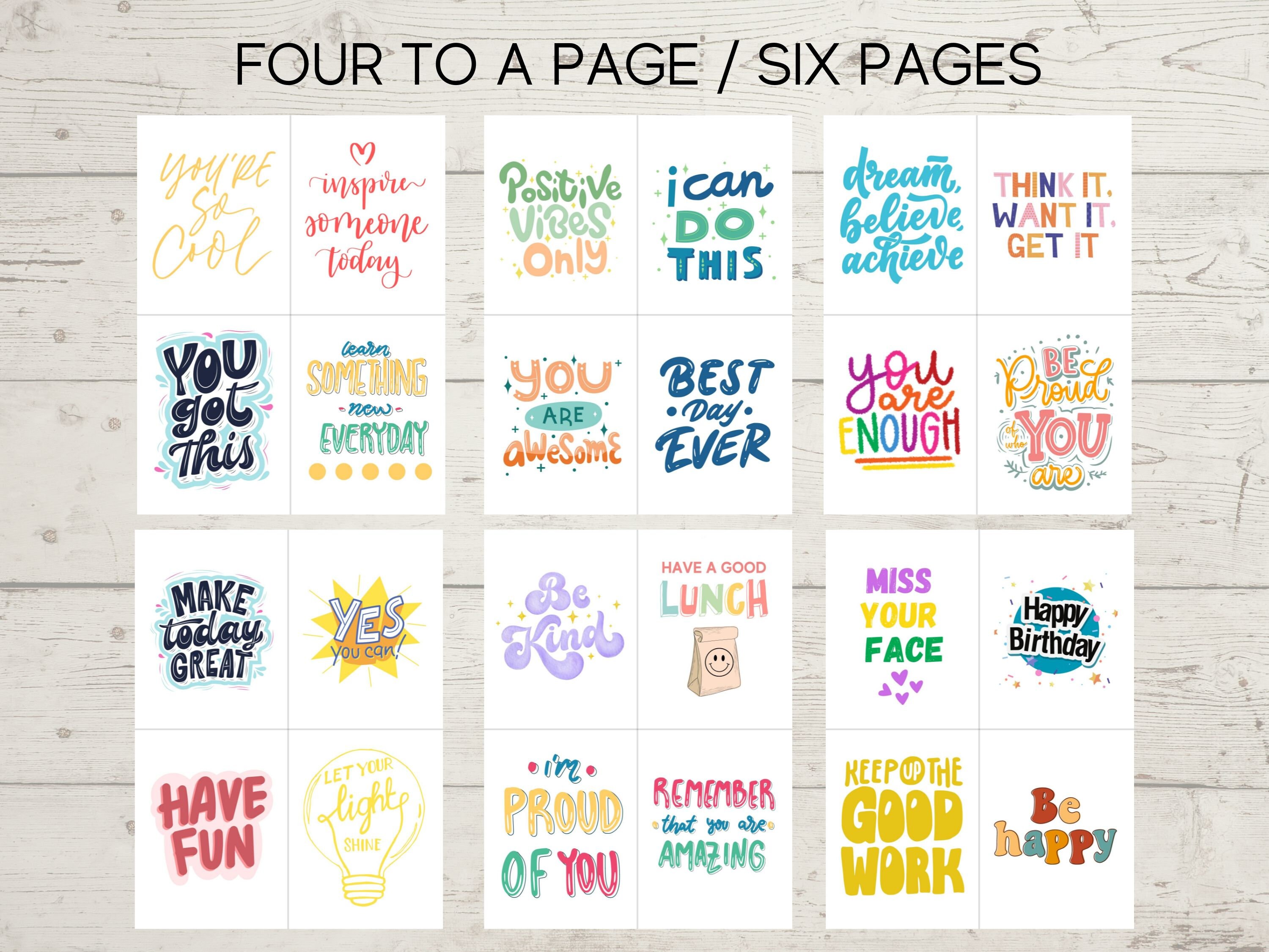 Printable Lunchbox Notes | Positive Notes | Inspiring Notes for Kids ...