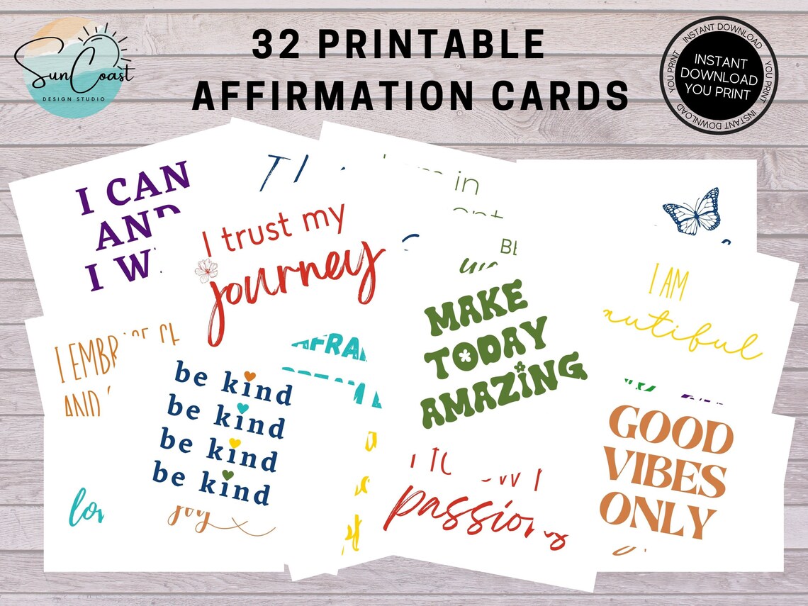 Affirmation Cards, Printable Cards, Motivational Cards, Positivity ...