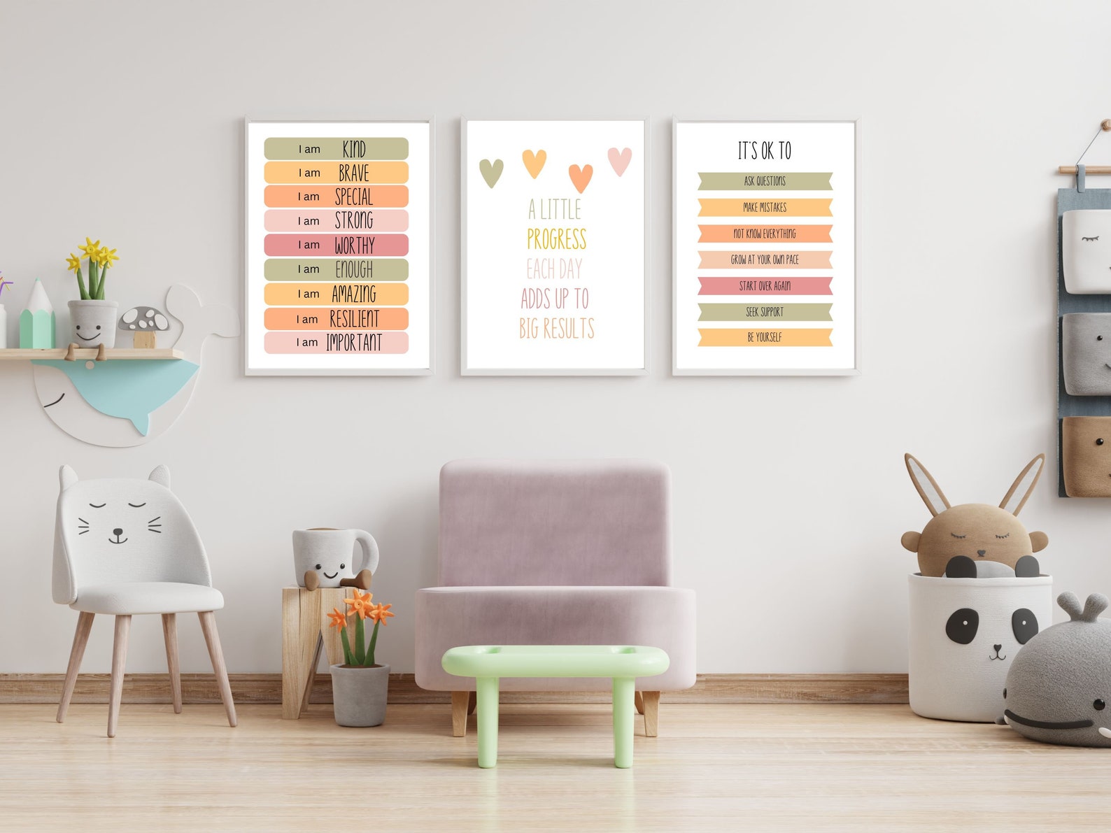Calming Corner Wall Art Poster Set: 15 Calm Down Strategies ...