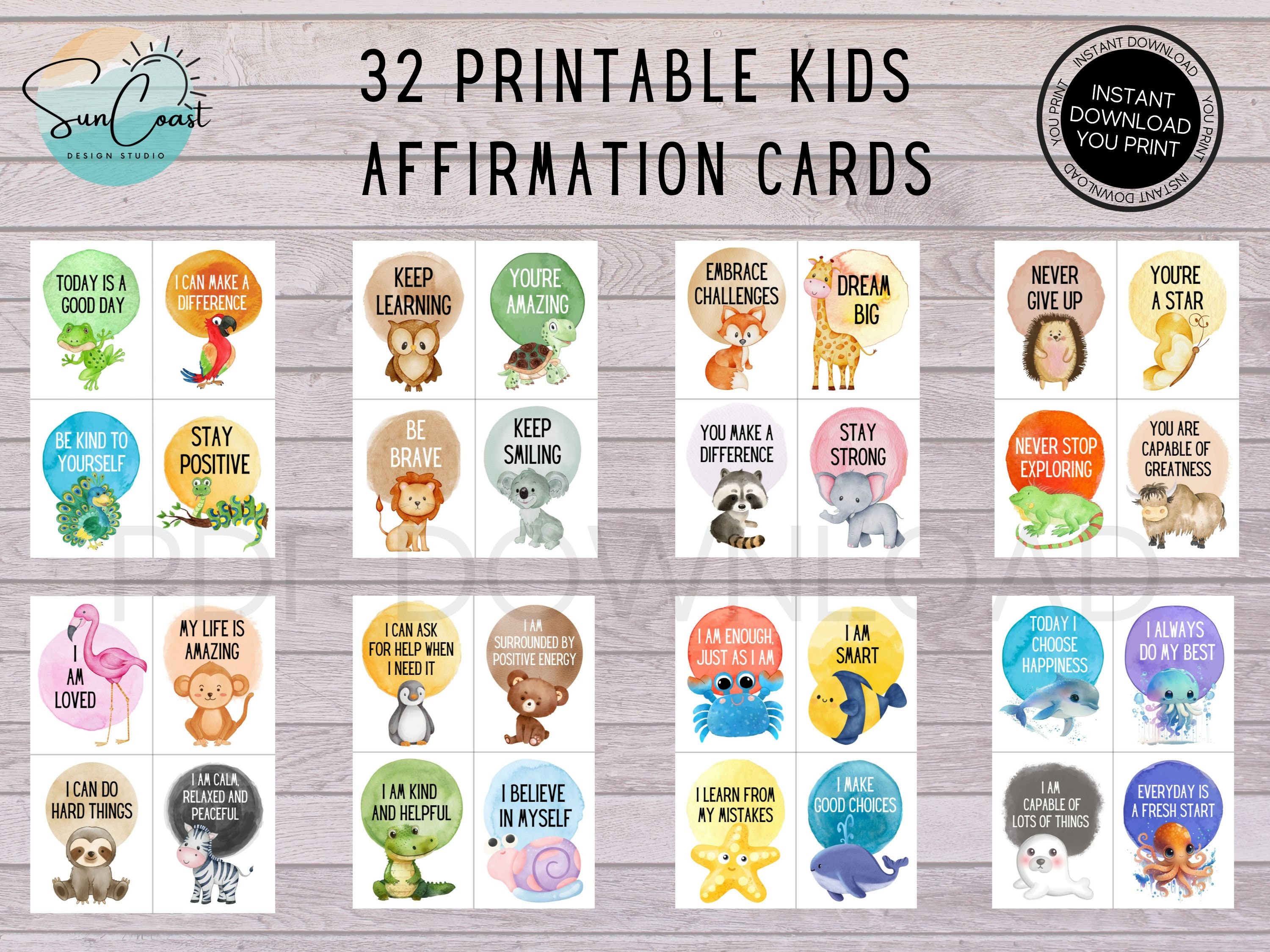 Affirmation Cards for Kids, Motivational Cards, Kids Positivity Cards ...