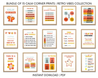 Calming Corner Editable Classroom Printables, Calm Down Skills, Canva ...