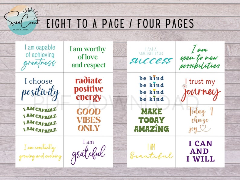 Affirmation Cards, Printable Cards, Motivational Cards, Positivity ...