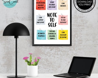 7 Rules of Life Poster, Mental Health Poster, Note to Self, Self Love ...