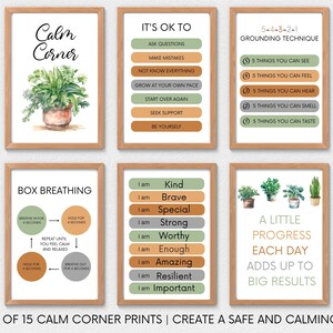 Calm Down Corner Kit, Set of 15 Posters, Montessori Playroom, Plant ...