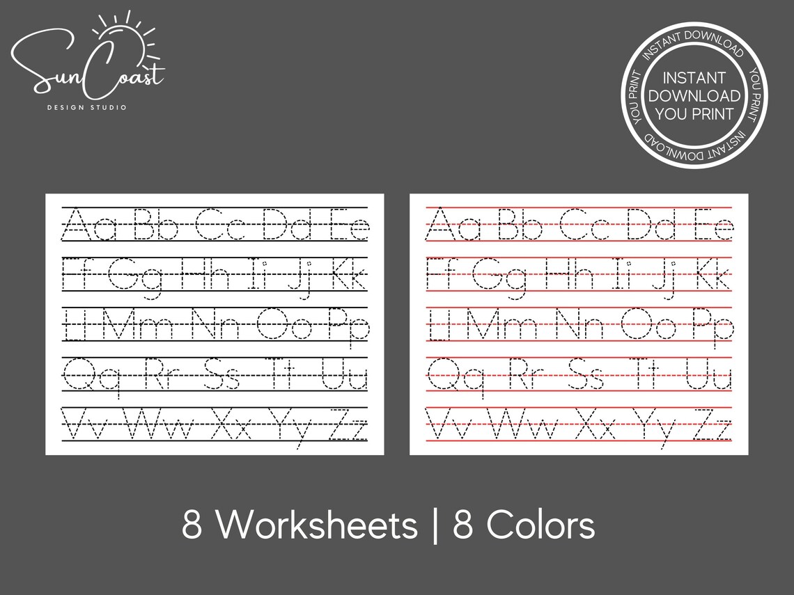 Alphabet Letters Tracing Page, Handwriting Practice, Preschool ...