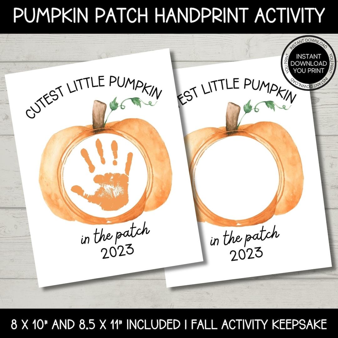 Halloween Pumpkin Handprint Footprint Toddler Baby Printable Craft ...