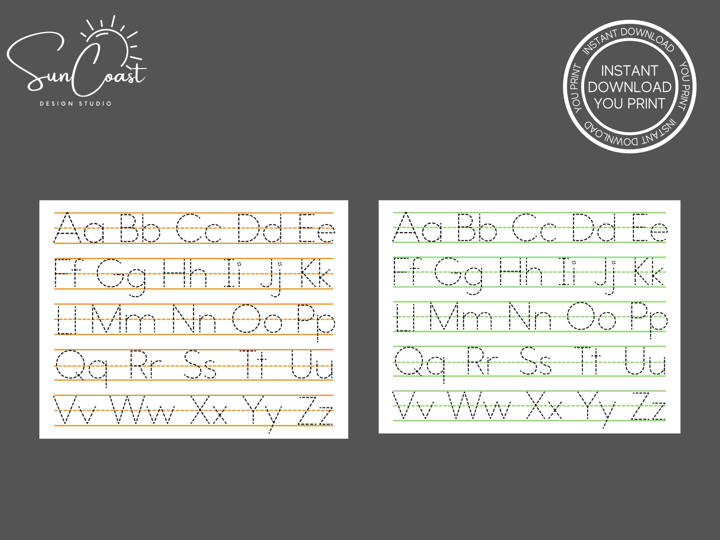 Alphabet Letters Tracing Page, Handwriting Practice, Preschool ...