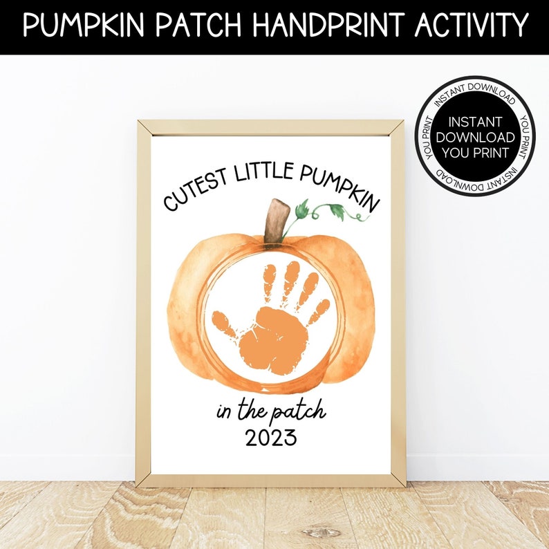 Halloween Pumpkin Handprint Footprint Toddler Baby Printable Craft ...