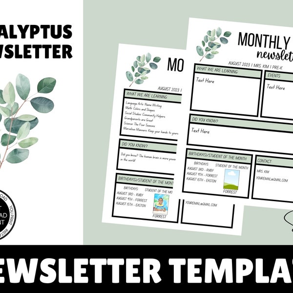 Newsletter Template - Etsy